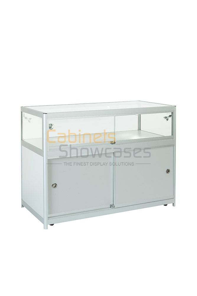 Aluminium Display Counter Cabinet With Large Storage Area