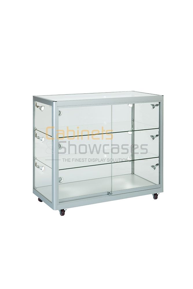 Aluminium Display Counter Cabinet With Large Storage Area